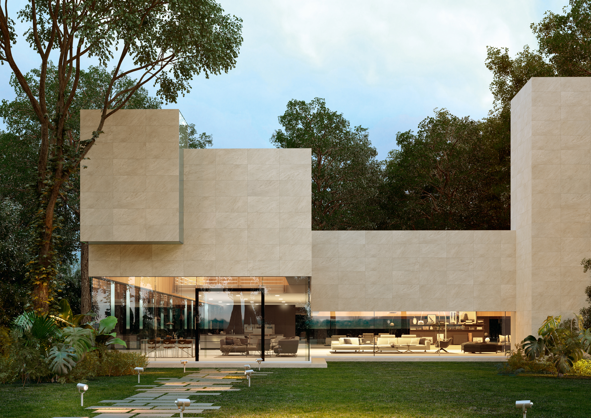 Cover: external ventilated façades in porcelain tile | Ceramiche Caesar